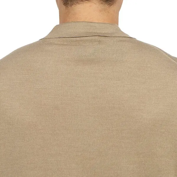 LARDINI Long-sleeve Knitted Polo Shirt - Nude