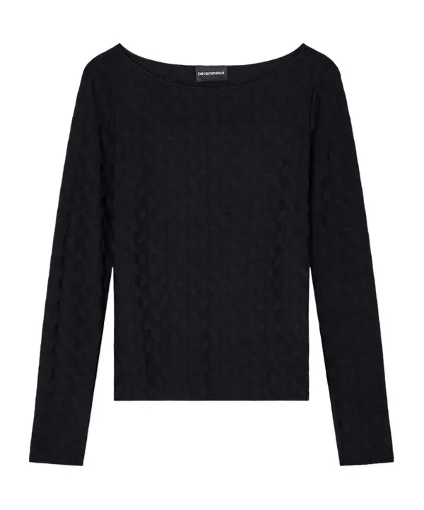 Emporio Armani Textured Boat Neck Sweater