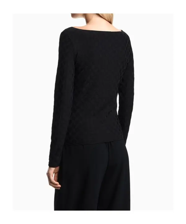 Emporio Armani Textured Boat Neck Sweater