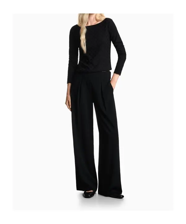 Emporio Armani Textured Boat Neck Sweater