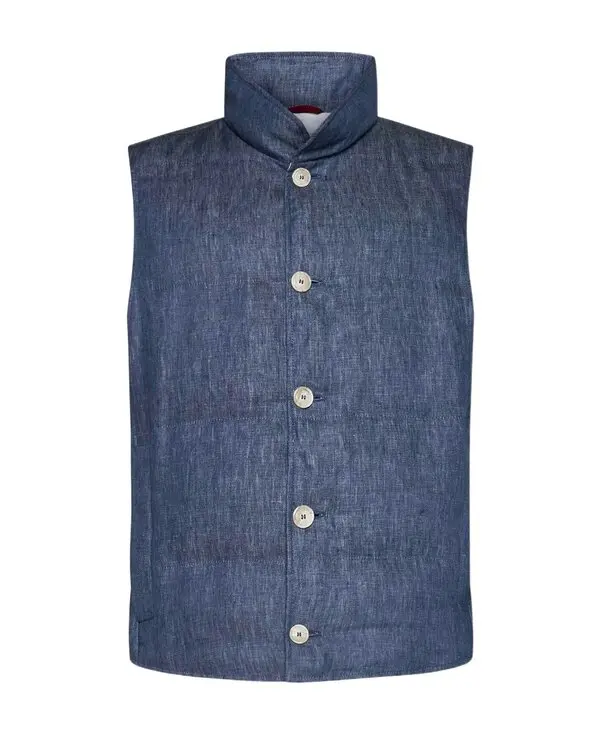 Brunello Cucinelli Padded Button-up Gilet - Blue