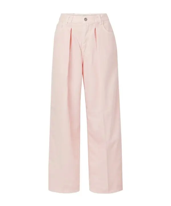 HAIKURE Candy Pleated Boyfriend Jeans - Pink