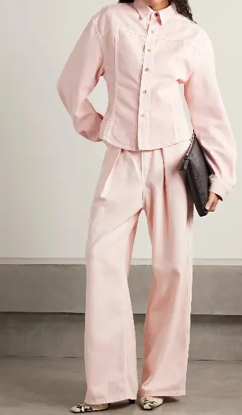 HAIKURE Candy Pleated Boyfriend Jeans - Pink