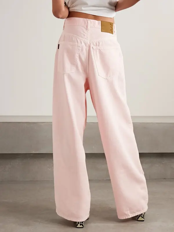 HAIKURE Candy Pleated Boyfriend Jeans - Pink