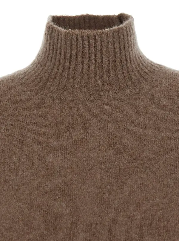 Max Mara Stretch Cashmere Yarn High Neck Dress
