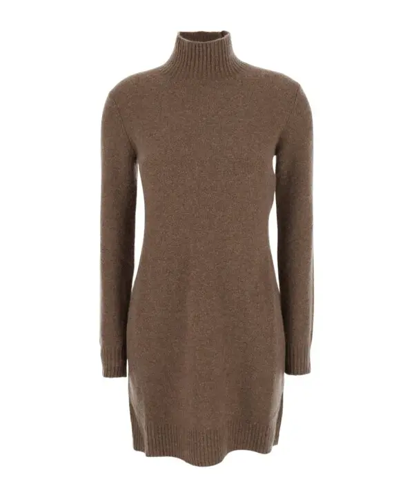 Max Mara Edison High-neck Long-sleeved Dress - Brown