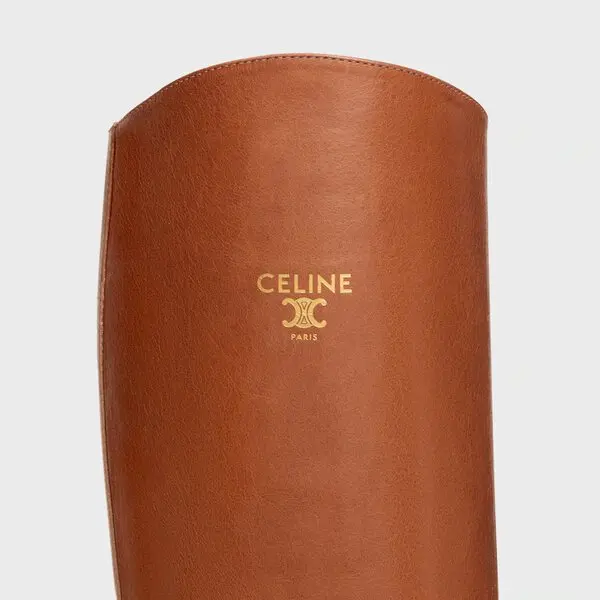 Celine Anais Riding Boots In Calfskin - Brown