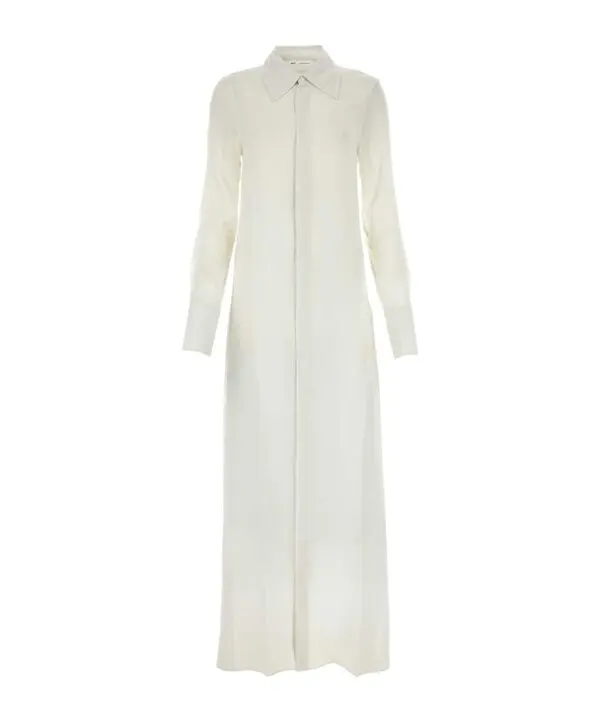 AMI Paris Long-sleeved Shirt Dress - White