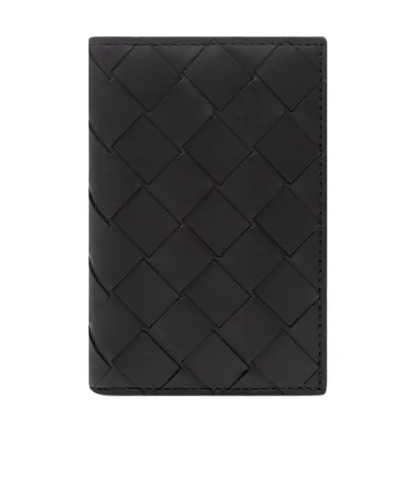Bottega Veneta Intrecciato Flap Card Case - Black