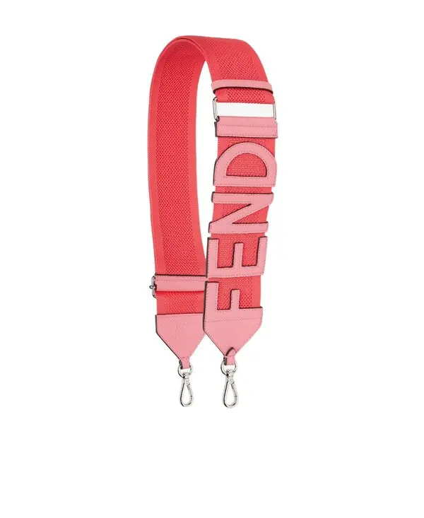 Fendi Adjustable Shoulder Strap With Logo Detail - Red