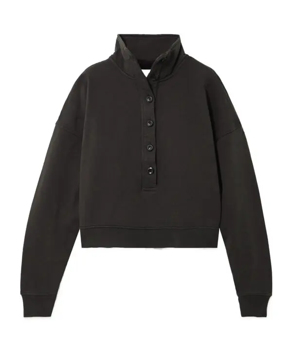 Citizens Of Humanity Long-sleeved Button-down Sweatshirt - Chocolate