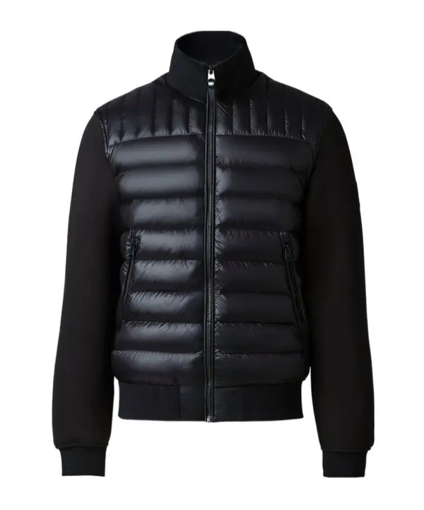 Mackage Collin-r Puffer Jacket With Knit Sleeves - Black