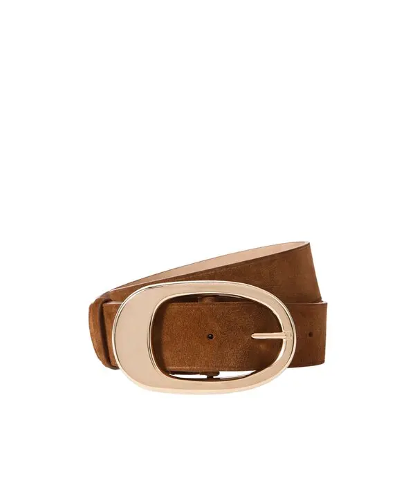 Gabriela Hearst Suede Waist Belt With Oval Buckle - Brown