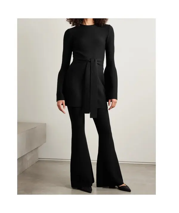 Gabriela Hearst Ayala Knitted Flare Pants - Black