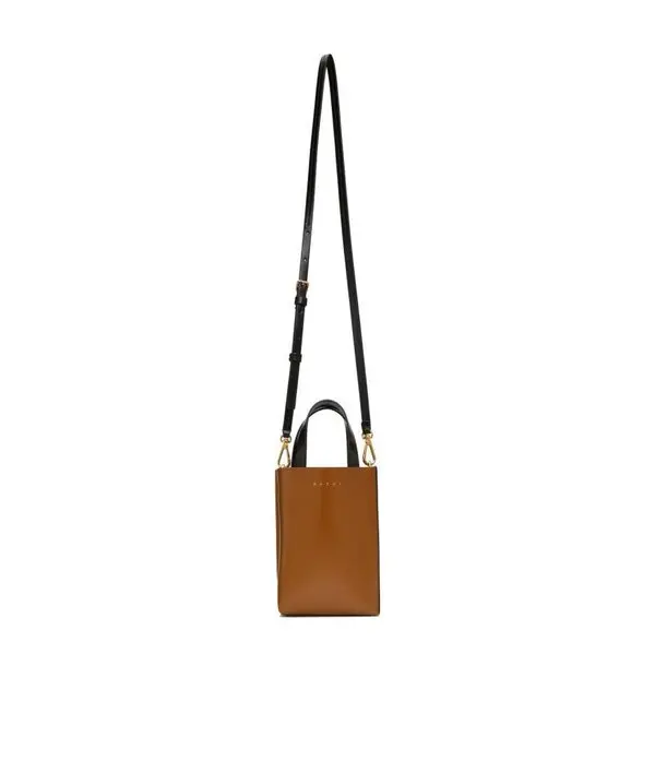 Marni Museo Logo Nano Top Handle Bag - Brown