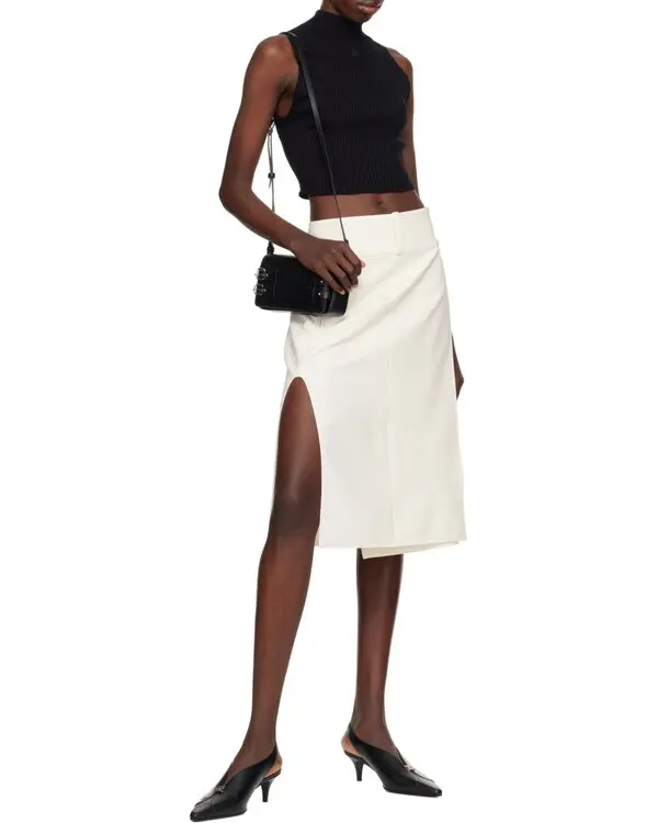 COURREGES Courrèges Ribbed Mock-neck Cropped Tank Top With Embroidered Logo