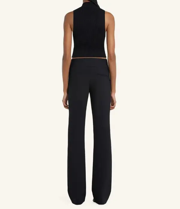 COURREGES Courrèges Ribbed Mock-neck Cropped Tank Top With Embroidered Logo