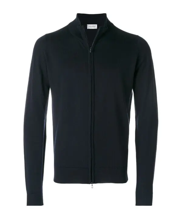 John Smedley Claygate Zip Cardigan - Midnight
