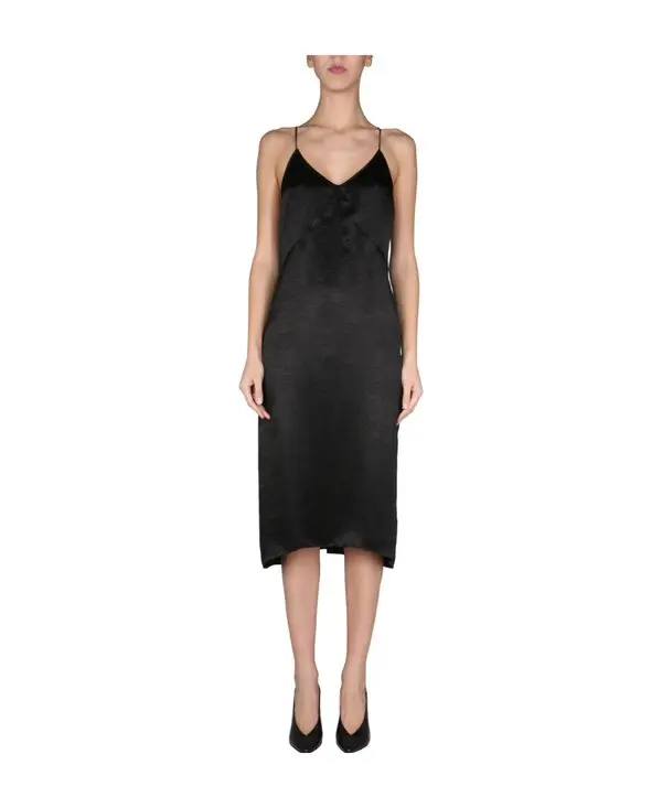 Dsquared2 V-neck Midi Dress - Black
