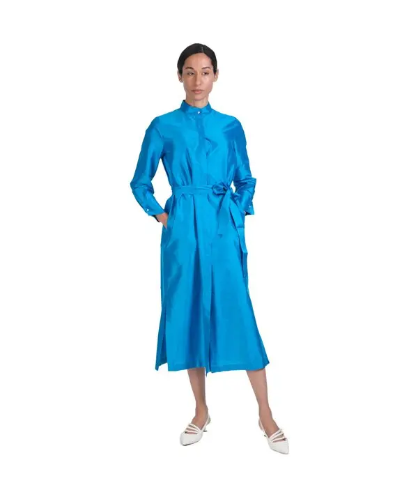 Max Mara Belted Silk Shirt Dress
