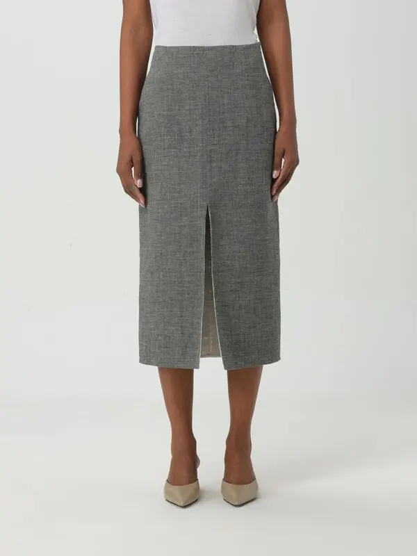 Fabiana Filippi Lyocell Linen Blend Mixed-color Pencil Skirt