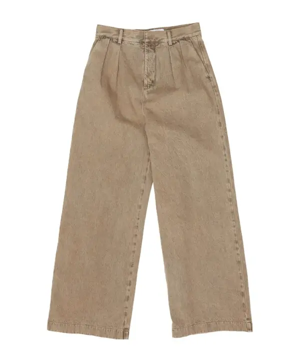 Loewe High Waist Wide Leg Denim Jeans - Sand