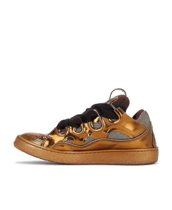 LANVIN Curb Lace-up Sneakers - Brown