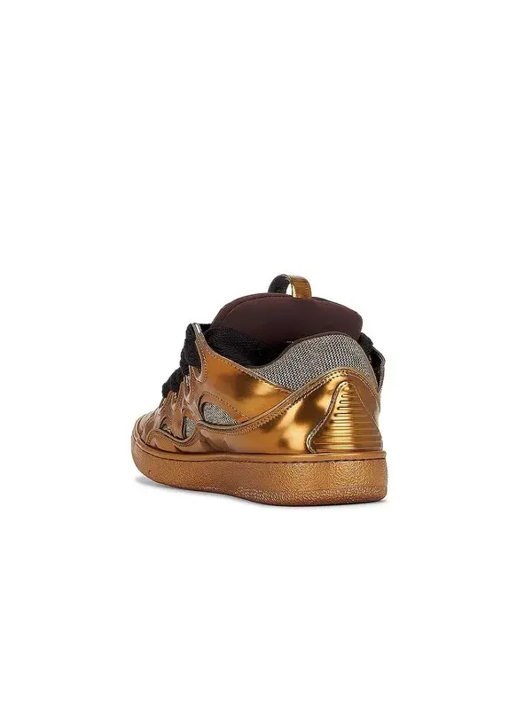 LANVIN Curb Lace-up Sneakers - Brown
