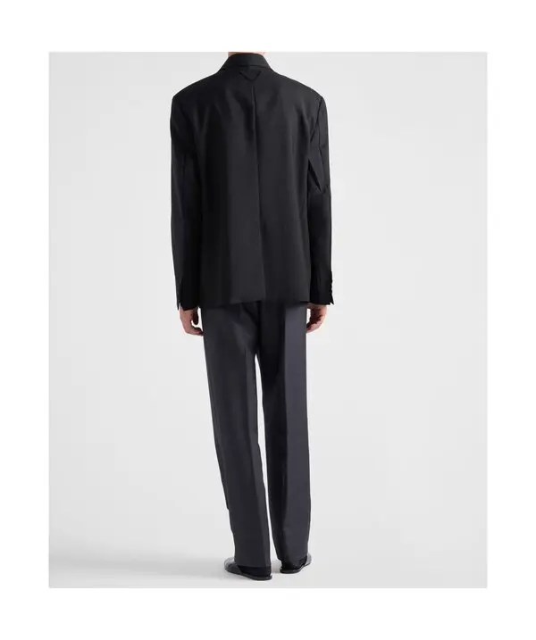 Prada Pleated Tailored Trousers - Dark Gray