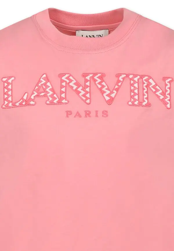 LANVIN PETITE Short Sleeve Dress With Embroidered Logo