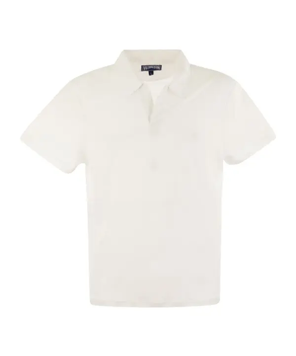 Vilebrequin Short-sleeved Linen Polo Shirt - White