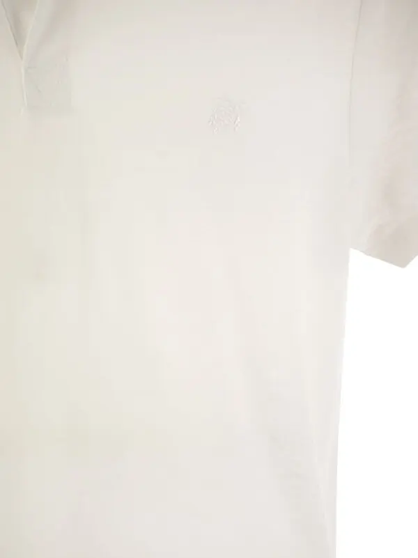 Vilebrequin Short-sleeved Linen Polo Shirt - White