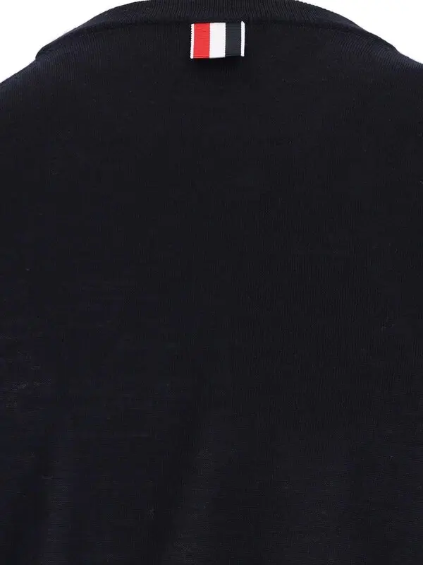 Thom Browne 4-bar Sheer Sleeve Fine-knit T-shirt