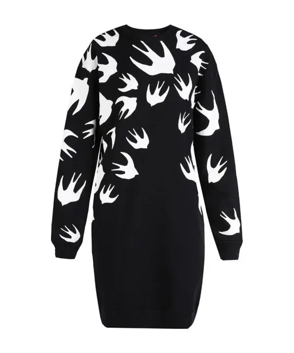 Alexander McQueen Swallow Print Knit Dress