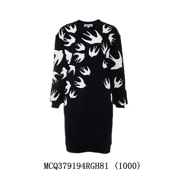 Alexander McQueen Swallow Print Knit Dress