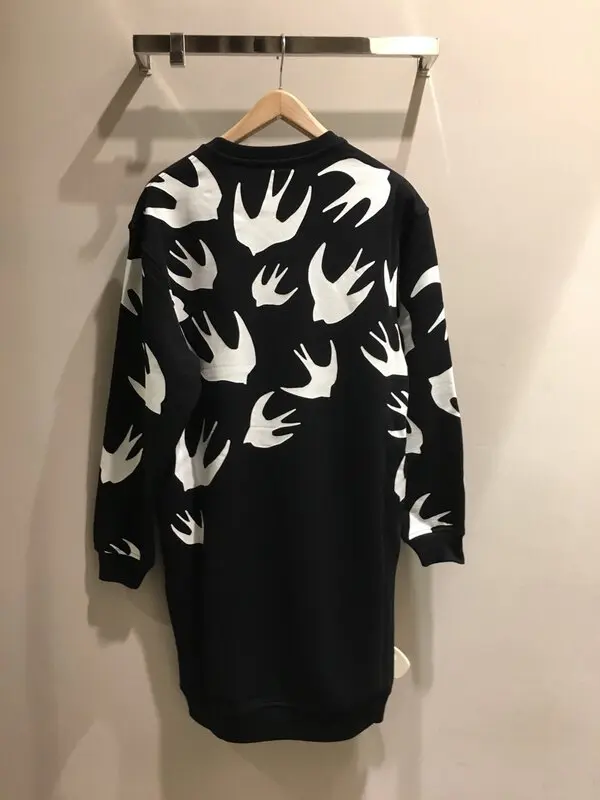 Alexander McQueen Swallow Print Knit Dress