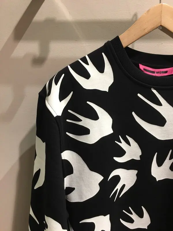 Alexander McQueen Swallow Print Knit Dress