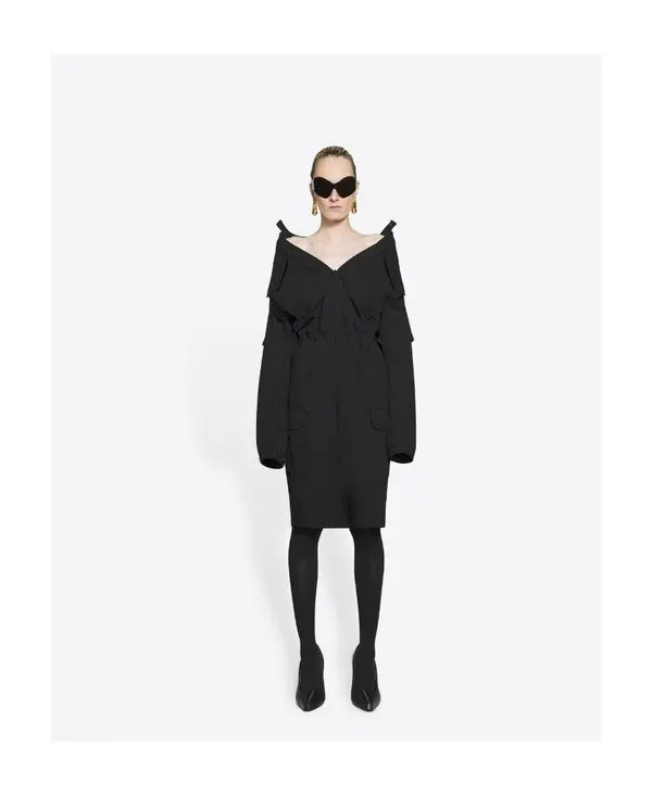Balenciaga Drop Shoulder Zipped Dress