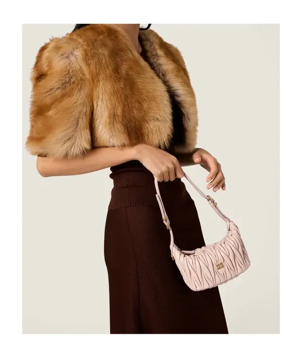 Miu Miu Matelassé Nappa Leather Pouch - Pink