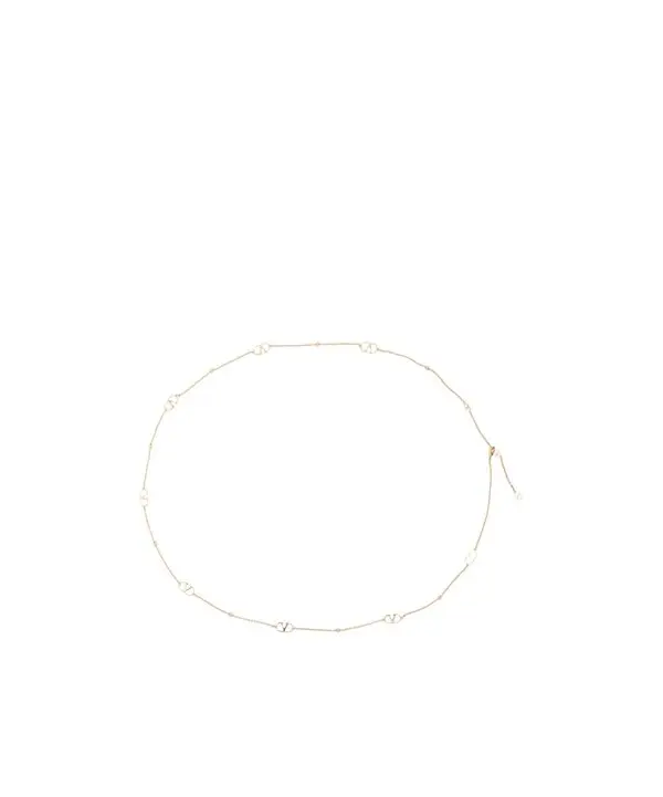Valentino Garavani Vlogo Beaded Necklace - Golden