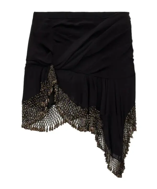 Isabel Marant Étoile Embellished Asymmetric Ruffled Skirt