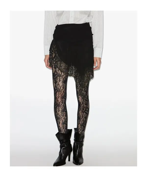 Isabel Marant Étoile Embellished Asymmetric Ruffled Skirt