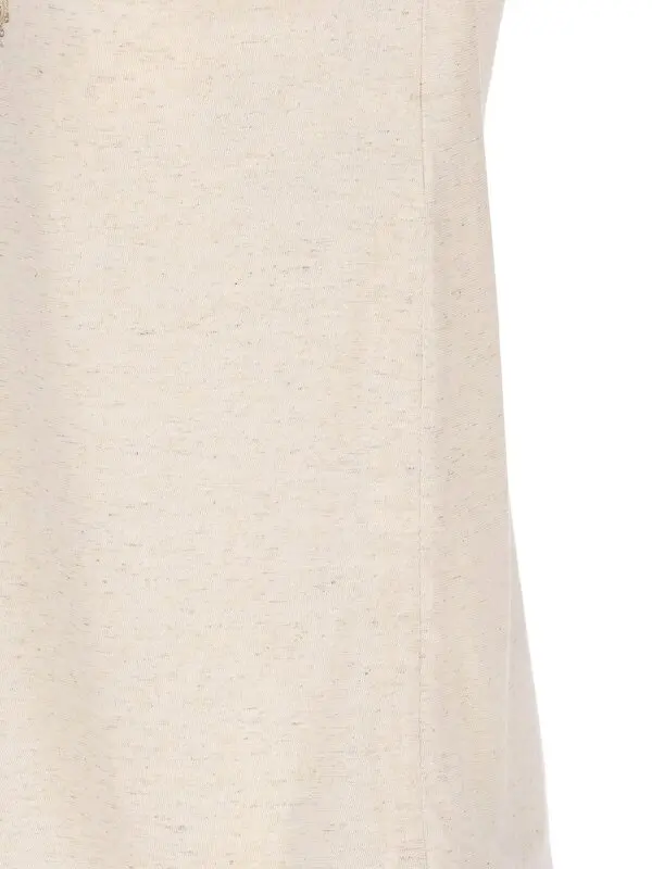 Fendi Logo Detailed Embellished Tank Top - Nude