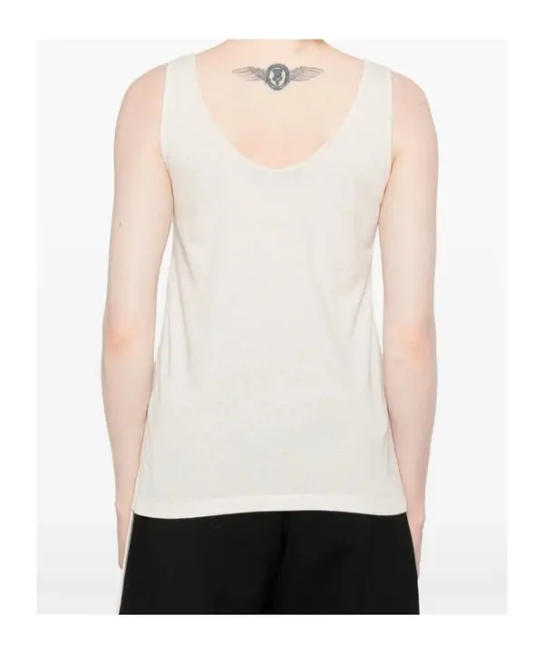 Fendi Logo Detailed Embellished Tank Top - Nude