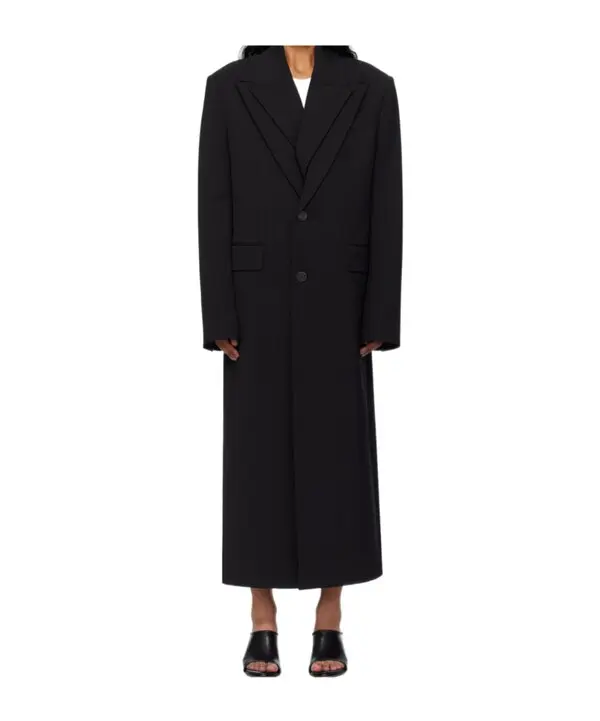 JEAN PAUL GAULTIER Double Layer Body Detail Coat - Black