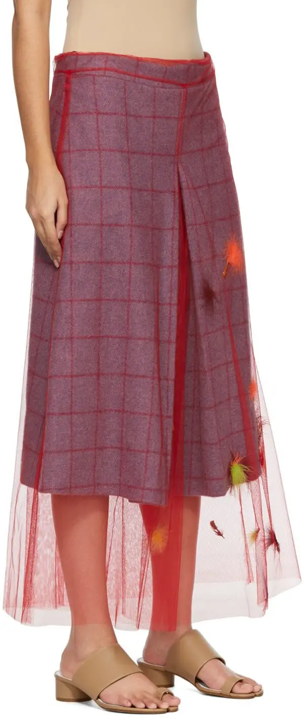 MAISON MARGIELA High Waist Pleated Skirt - Multicolor