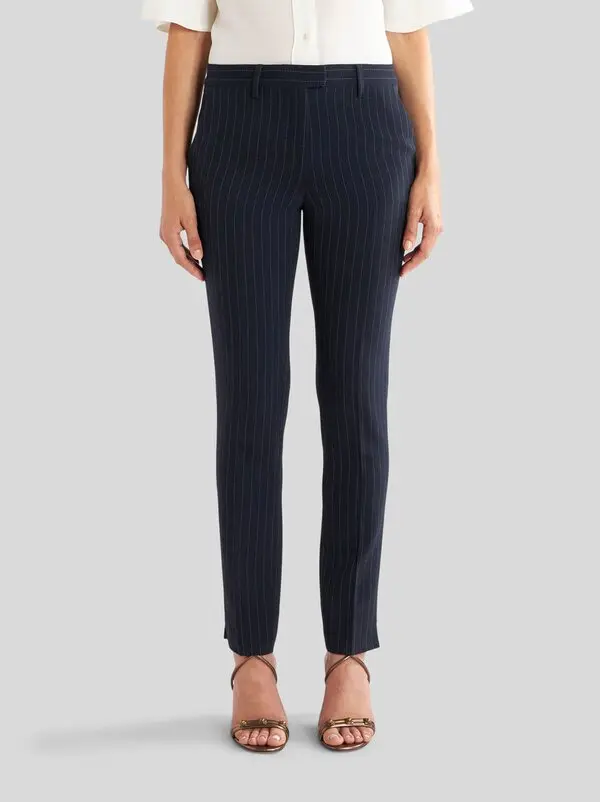 Etro Striped Tailored Trousers - Black