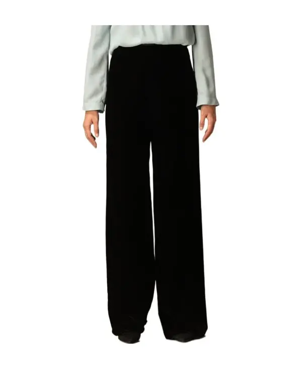 Emporio Armani High-waist Palazzo Trousers With Logo Detail