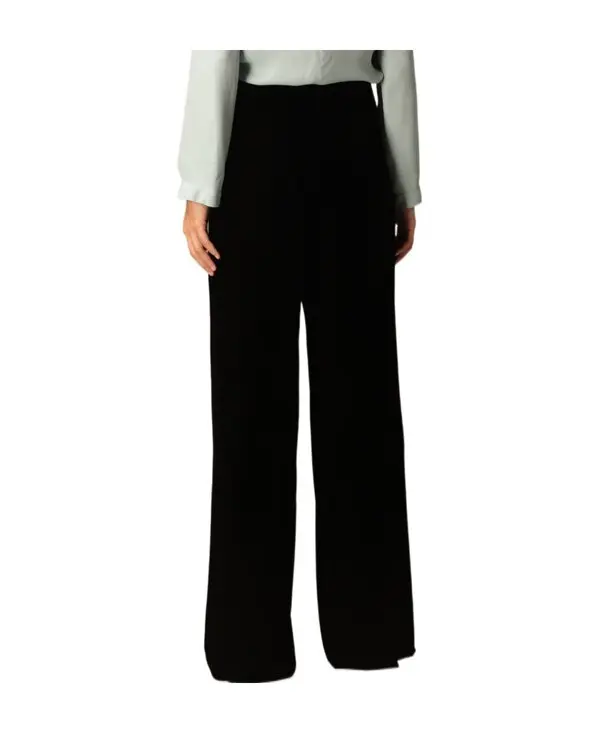 Emporio Armani High-waist Palazzo Trousers With Logo Detail