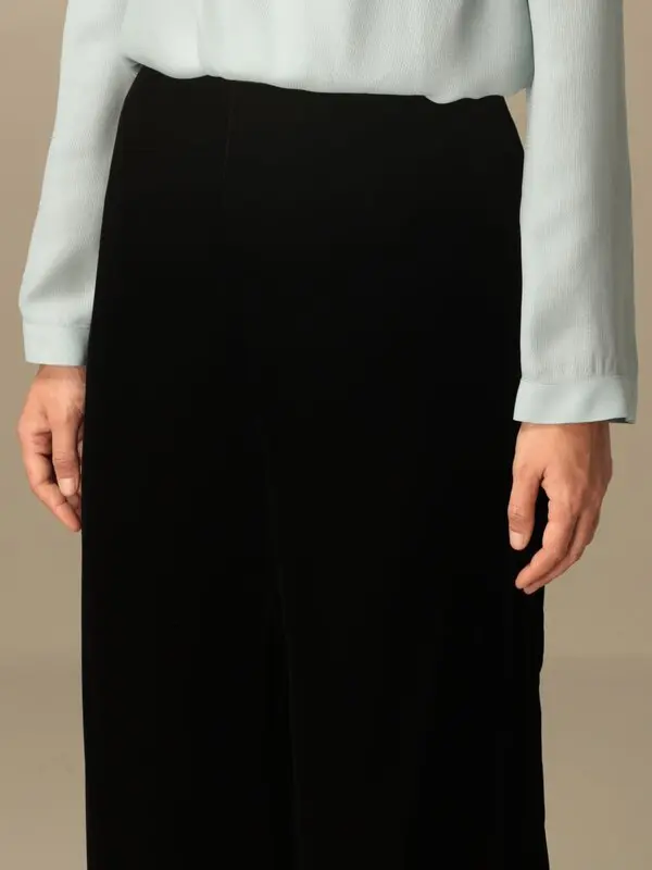 Emporio Armani High-waist Palazzo Trousers With Logo Detail